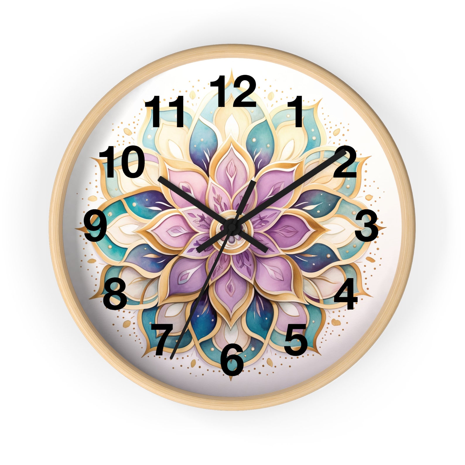 MANDALA WALL CLOCK Cottage Core Wall Clock With Numbers Mandala Lover ...