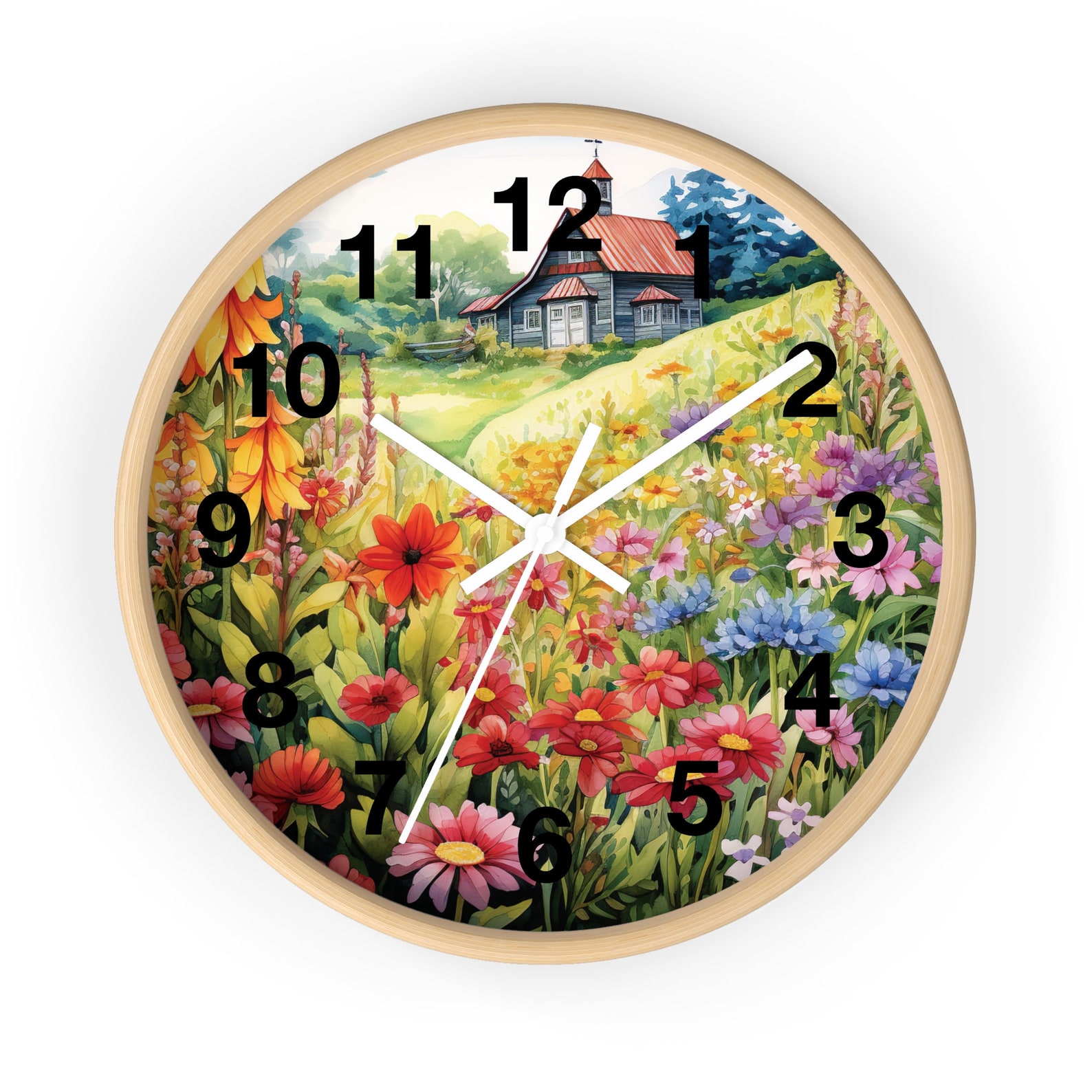 COTTAGE GARDEN CLOCK Cottage Core Wall Clock Boho Floral Decor Country ...