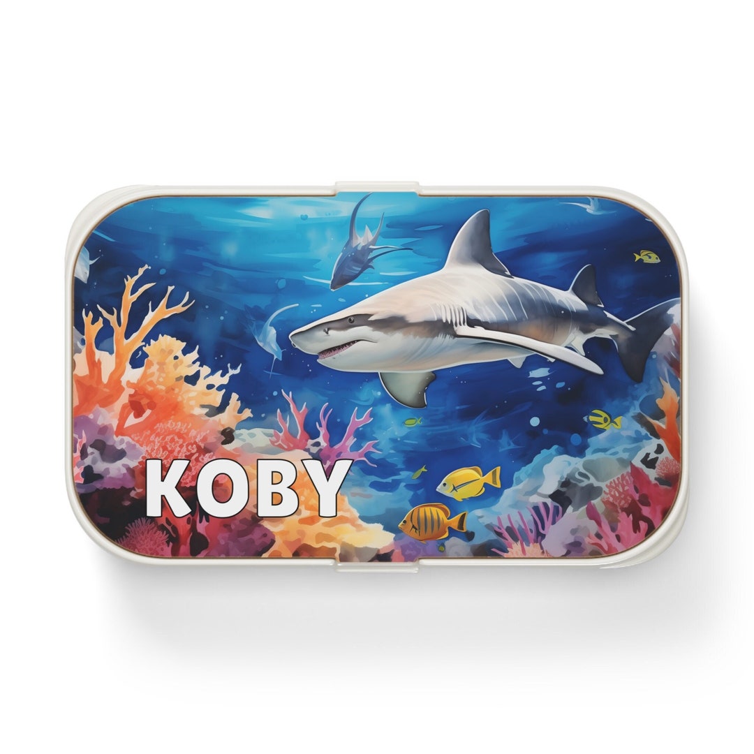 KIDS LUNCH BOX Personalized Shark Bento Lunch Box Personalized Shark ...