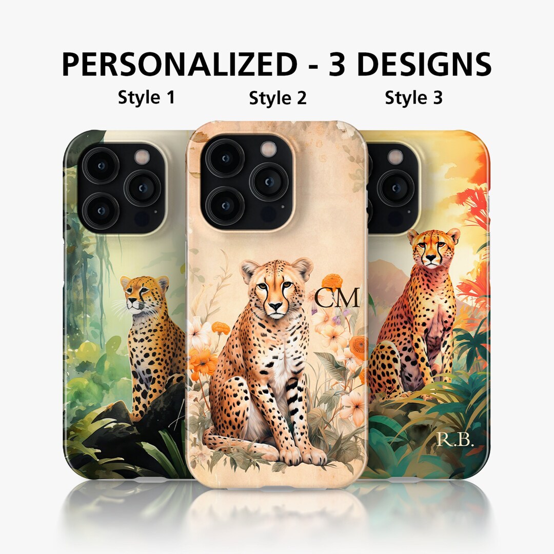 CUSTOM CHEETAH Phone Case for Cheetah Lover Monogram Phone Case for ...