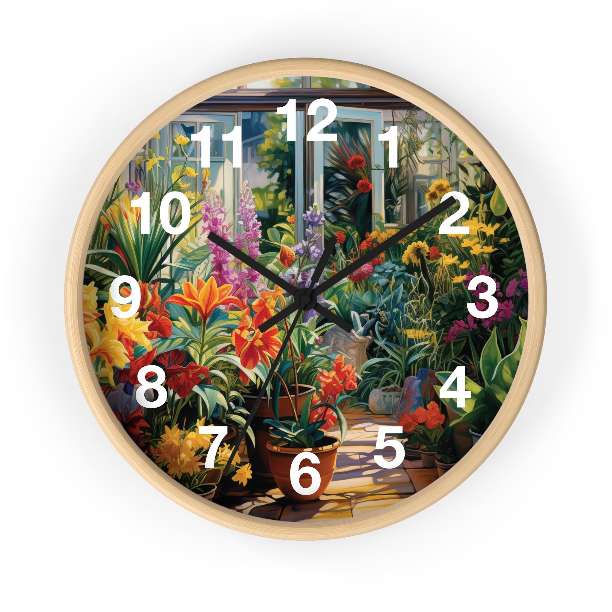 COTTAGE GARDEN CLOCK Cottage Core Wall Clock Boho Floral Decor Country ...
