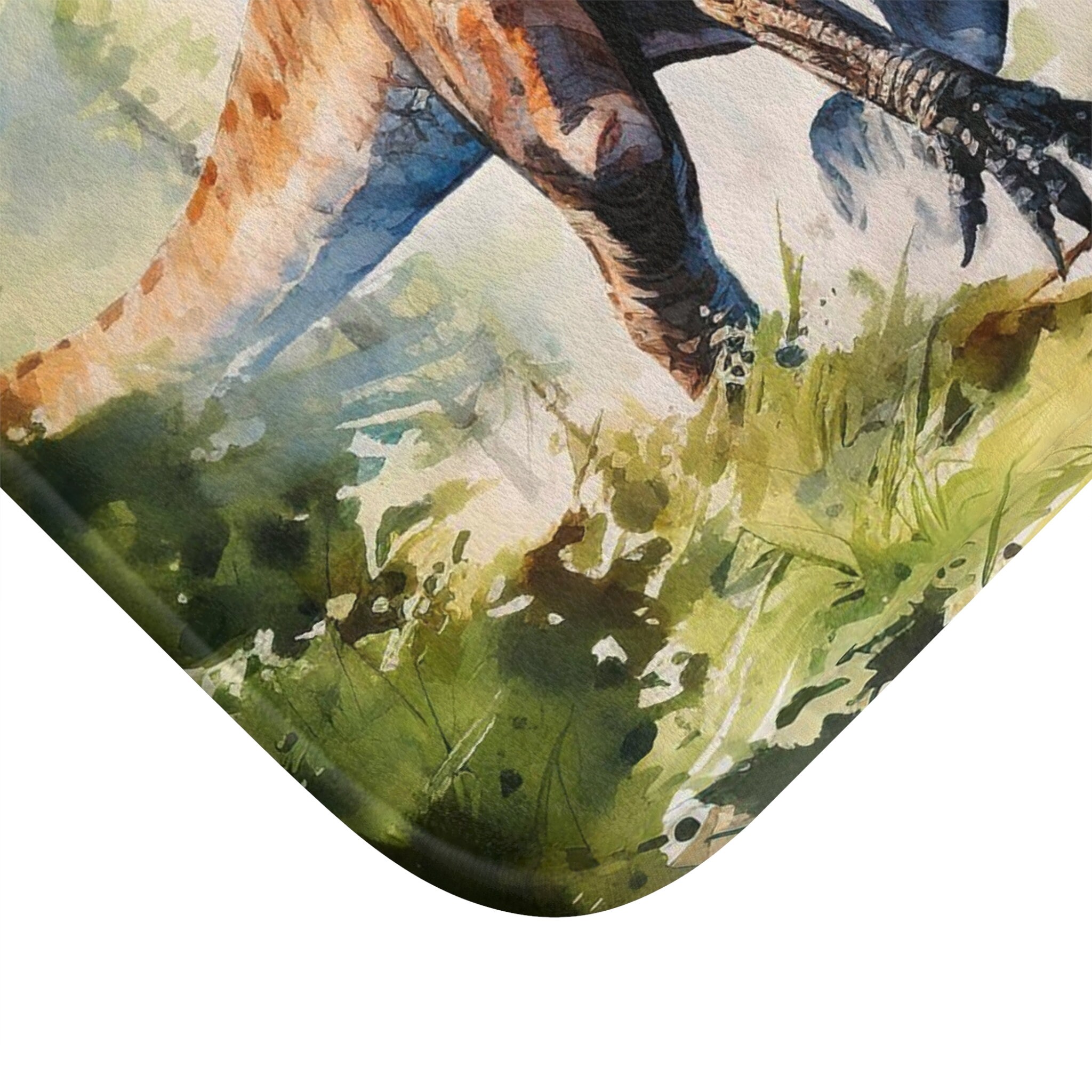 DINOSAUR BATH SET Microfiber Bath Mat Jurassic Era Shower Curtain for ...