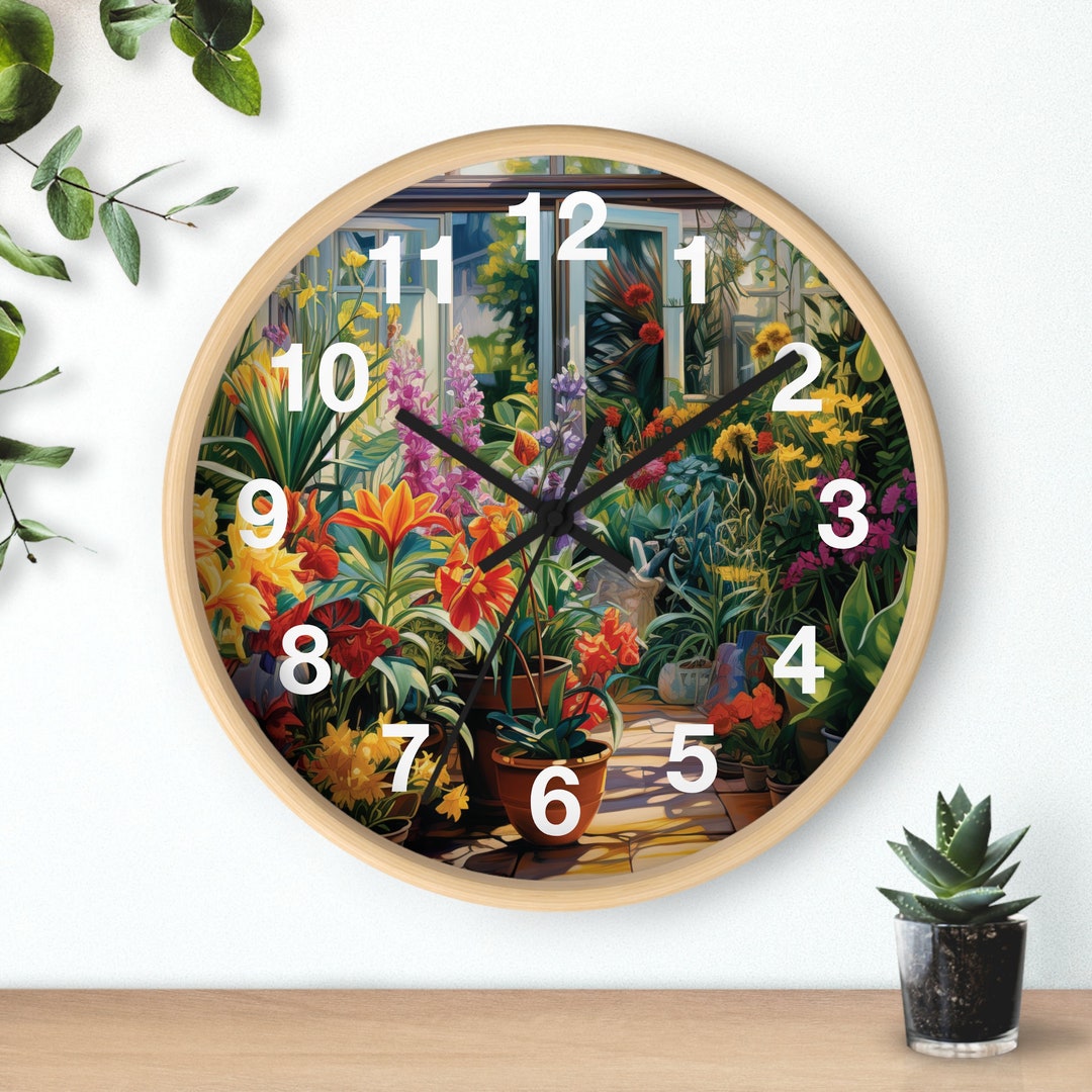 COTTAGE GARDEN CLOCK Cottage Core Wall Clock Boho Floral Decor Country ...