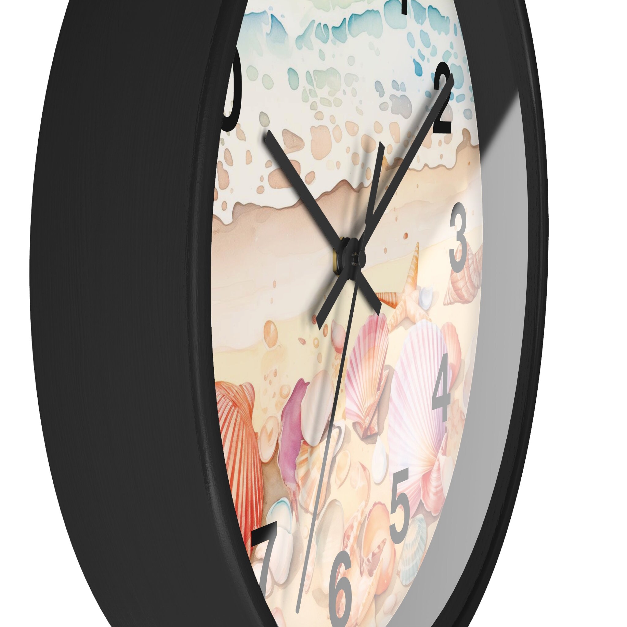 BEACH SHELLS CLOCK Beach Lover Wall Decor Clock With Numbers Gift for ...