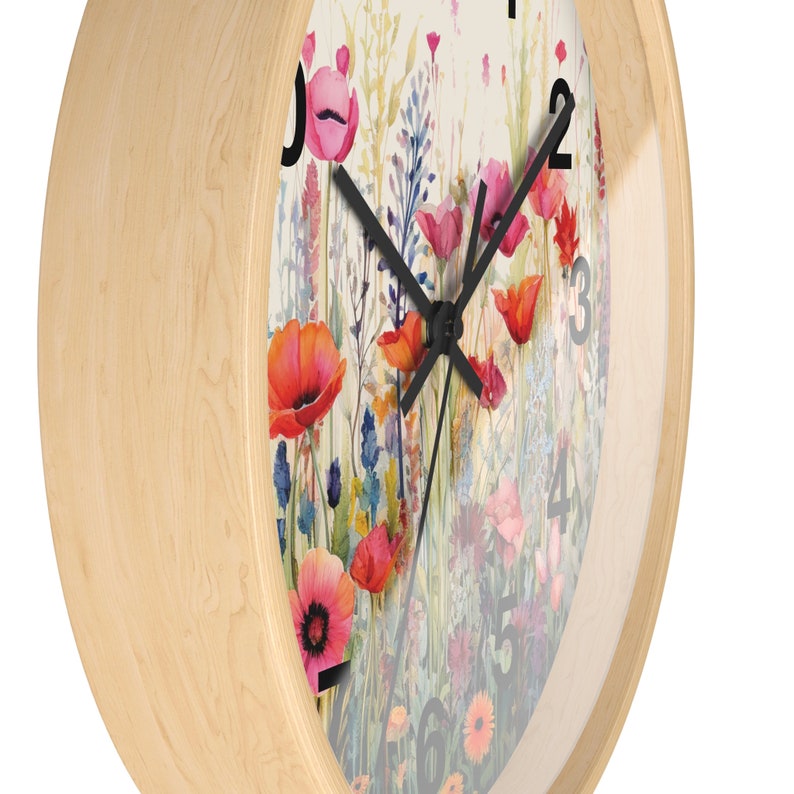 COTTAGE GARDEN CLOCK Cottage Core Wall Clock With Numbers Boho Floral ...