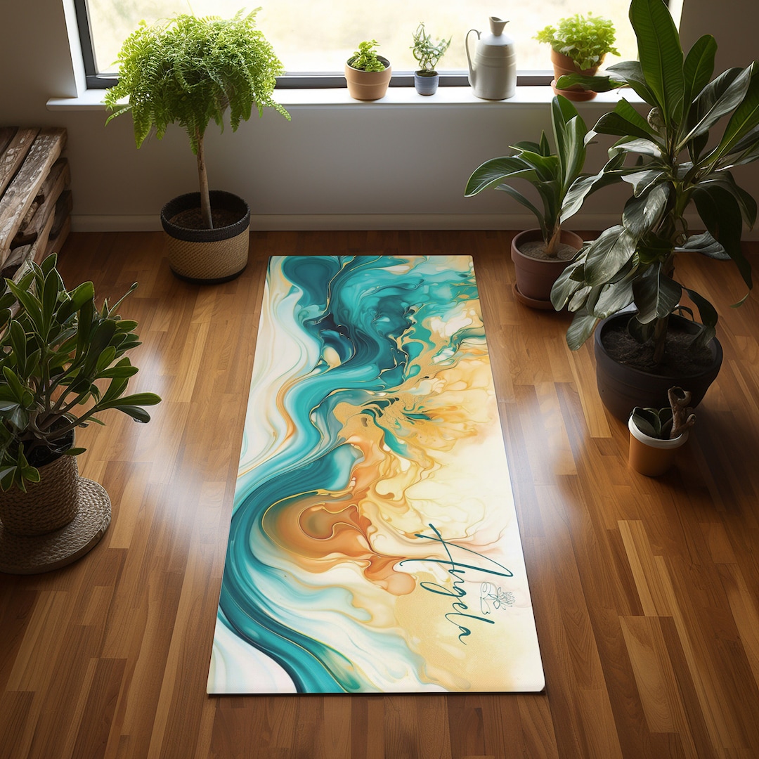 PERSONALIZED YOGA MAT Fractal 10 Design Pilates Excercise Fitness ...