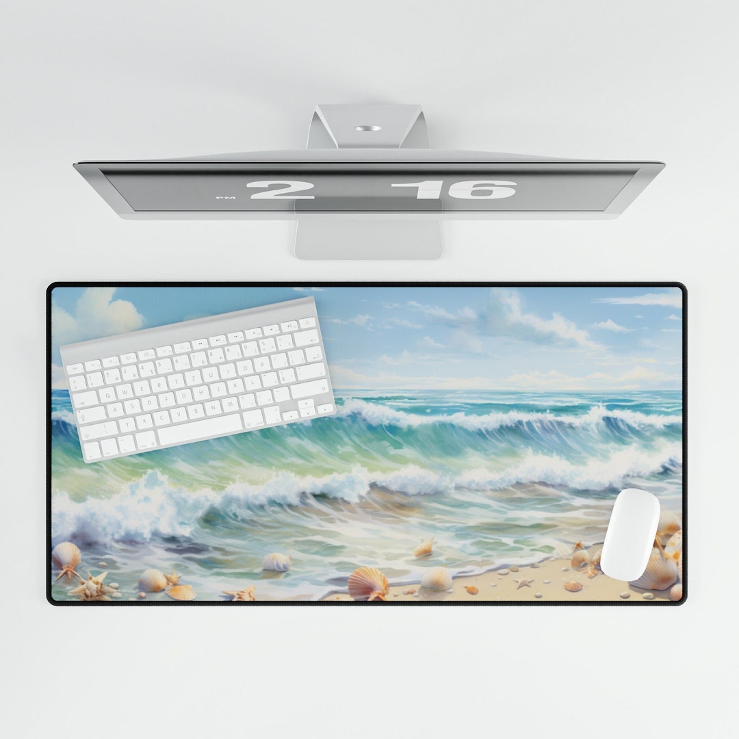 BEACH DESK MAT Coastal Mouse Pad Large Mouse Mat Tropical Desk Pad ...