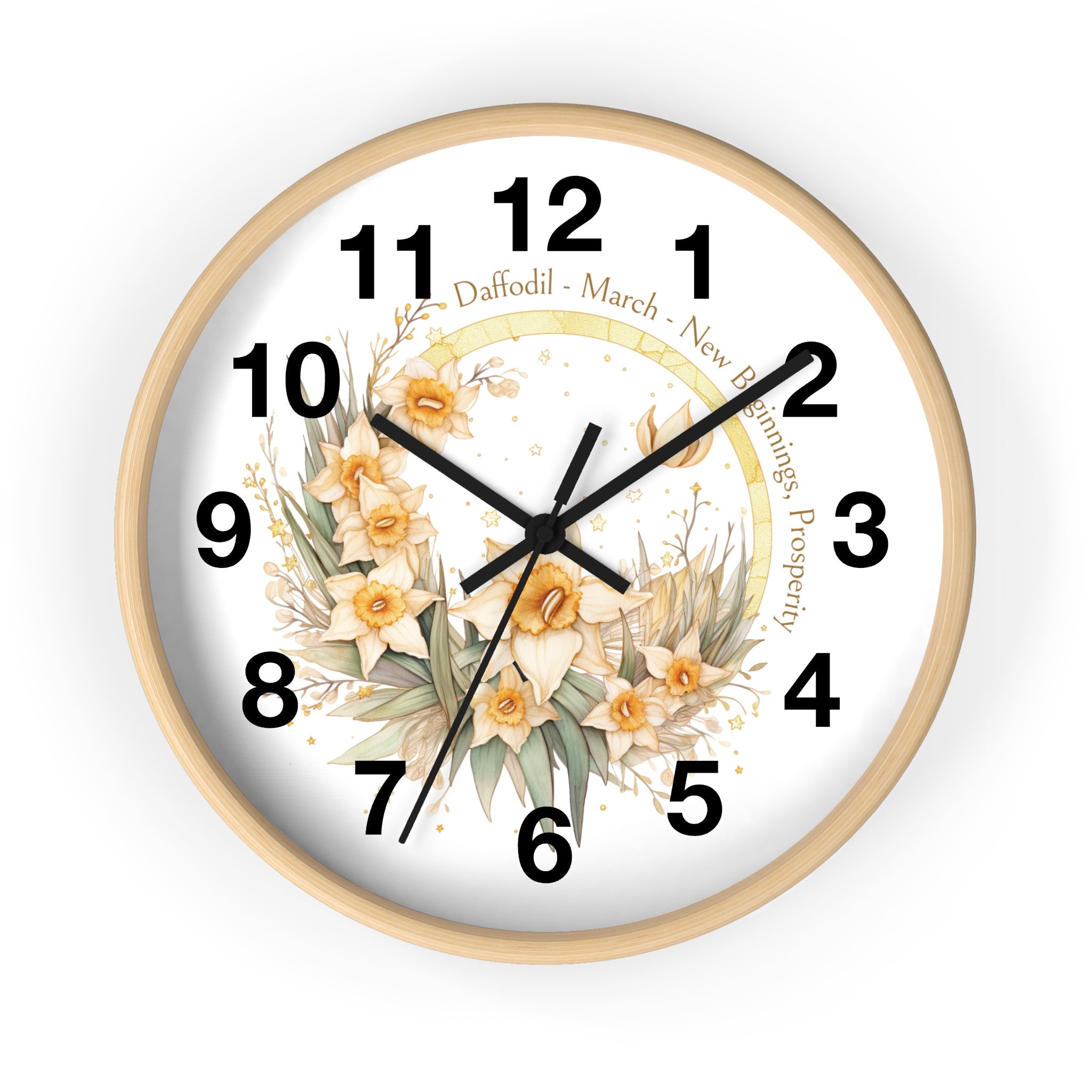 MARCH BIRTH FLOWER Clock, Birth Flower Gift, Wall Clock, Cottage Core ...