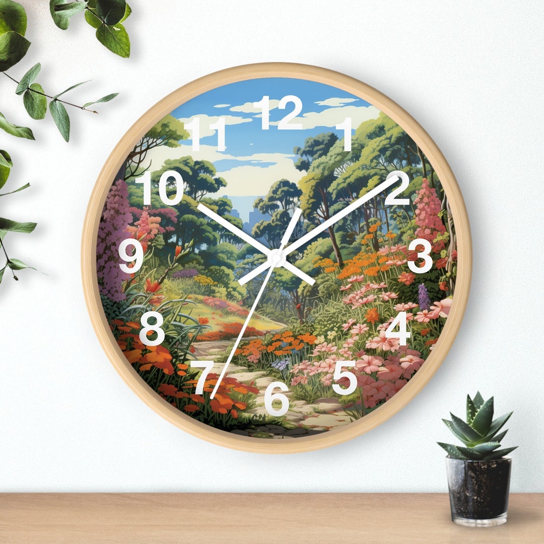 COTTAGE GARDEN CLOCK Cottage Core Wall Clock With Numbers Boho Floral ...