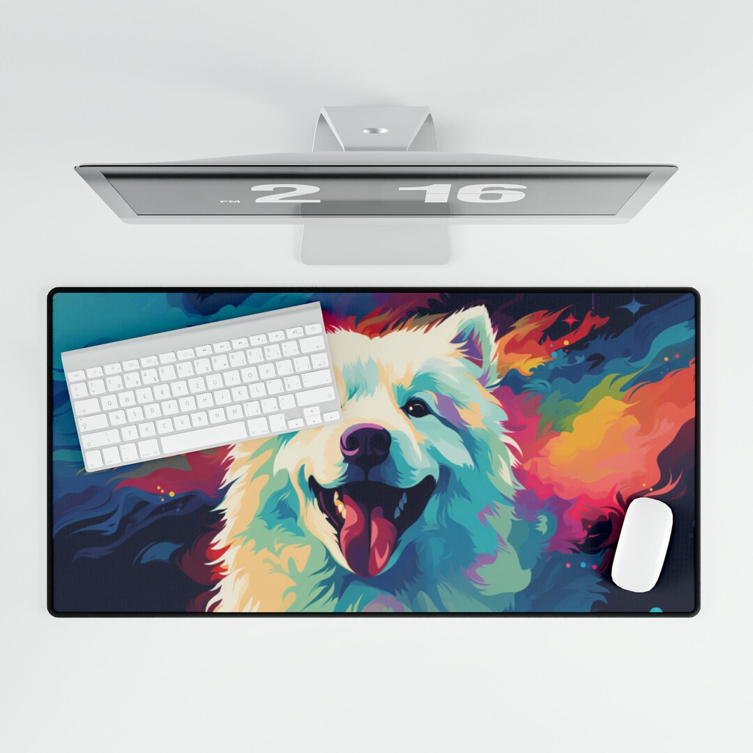 SAMOYED DESK MAT Samoyed Lover Mouse Pad Large Mouse Mat Samoyed Desk ...
