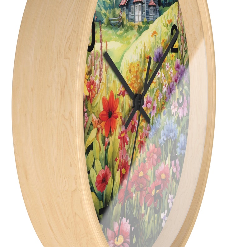 COTTAGE GARDEN CLOCK Cottage Core Wall Clock Boho Floral Decor Country ...