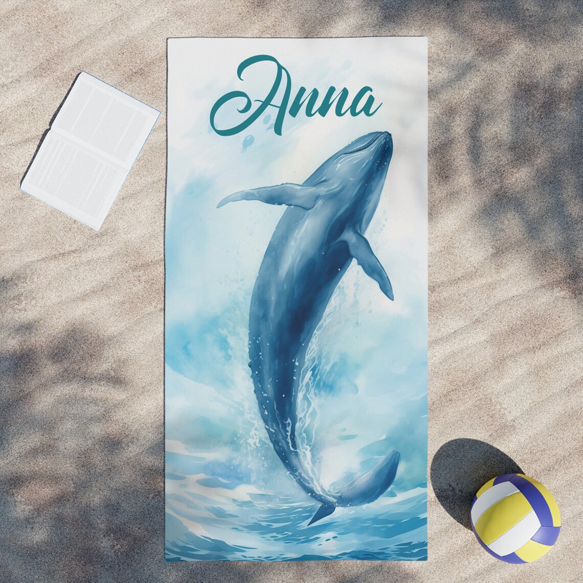 PERSONALISED BEACH TOWEL Whale Beach Towel Personalised Towel - Etsy ...