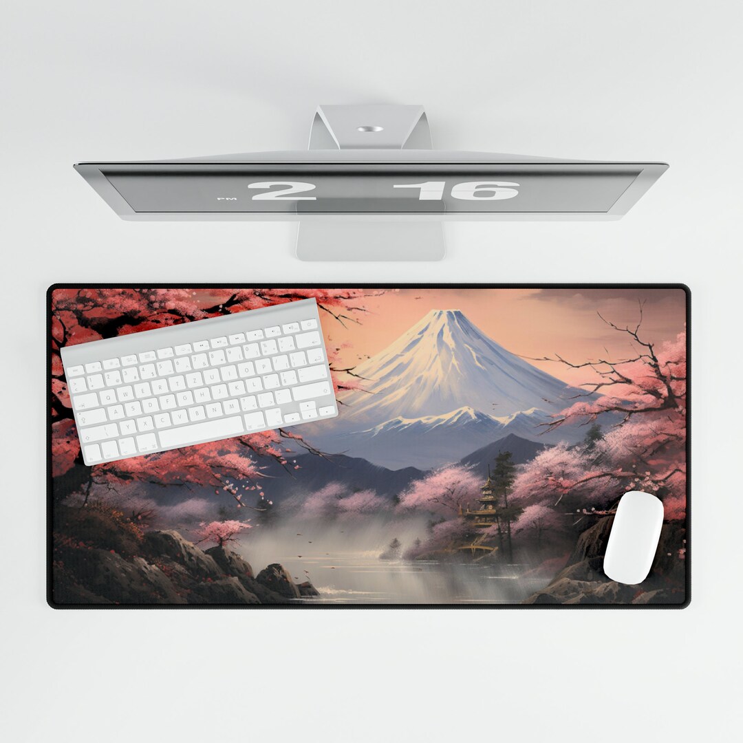 JAPANESE DESK MAT Fuji Mouse Pad Large Mouse Mat Spring Desk Pad Gaming ...