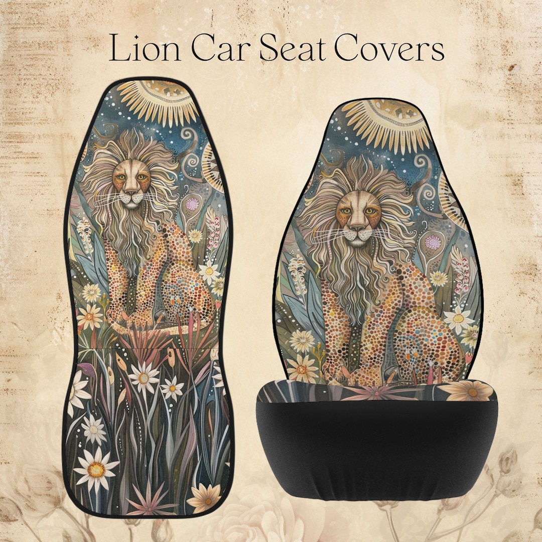 LION CAR SEAT Covers for Lion Lover Graphic Seat Covers Gift for Her ...