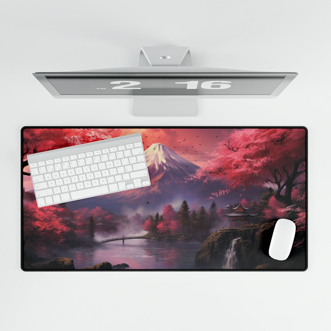 JAPANESE DESK MAT Fuji Mouse Pad Large Mouse Mat Spring Desk Pad Gaming ...