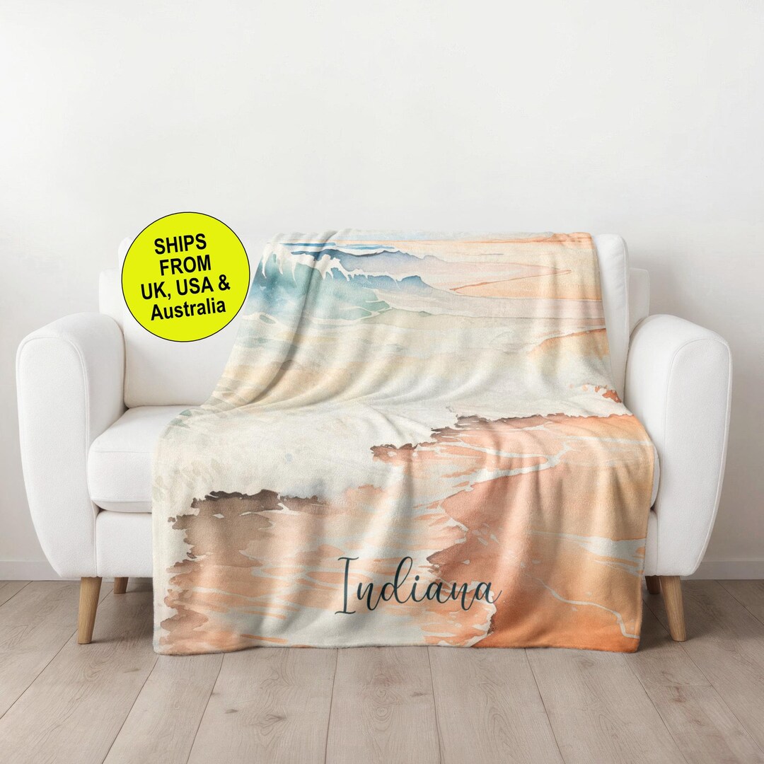 PERSONALIZED BLANKET Beach Scene Custom Gift for Teen Custom Beach ...