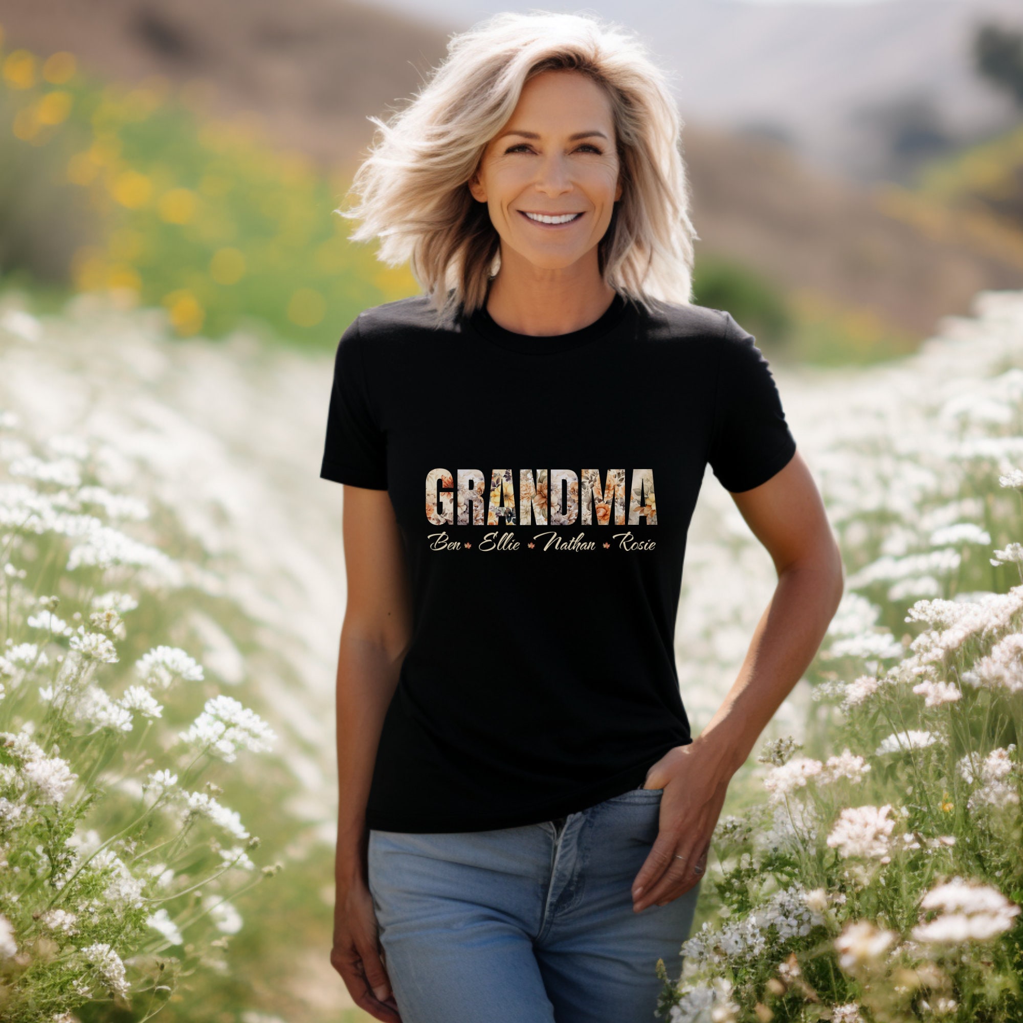 PERSONALIZED GRANDMA TSHIRT With Names, Custom Grandma Shirt, Grandma ...