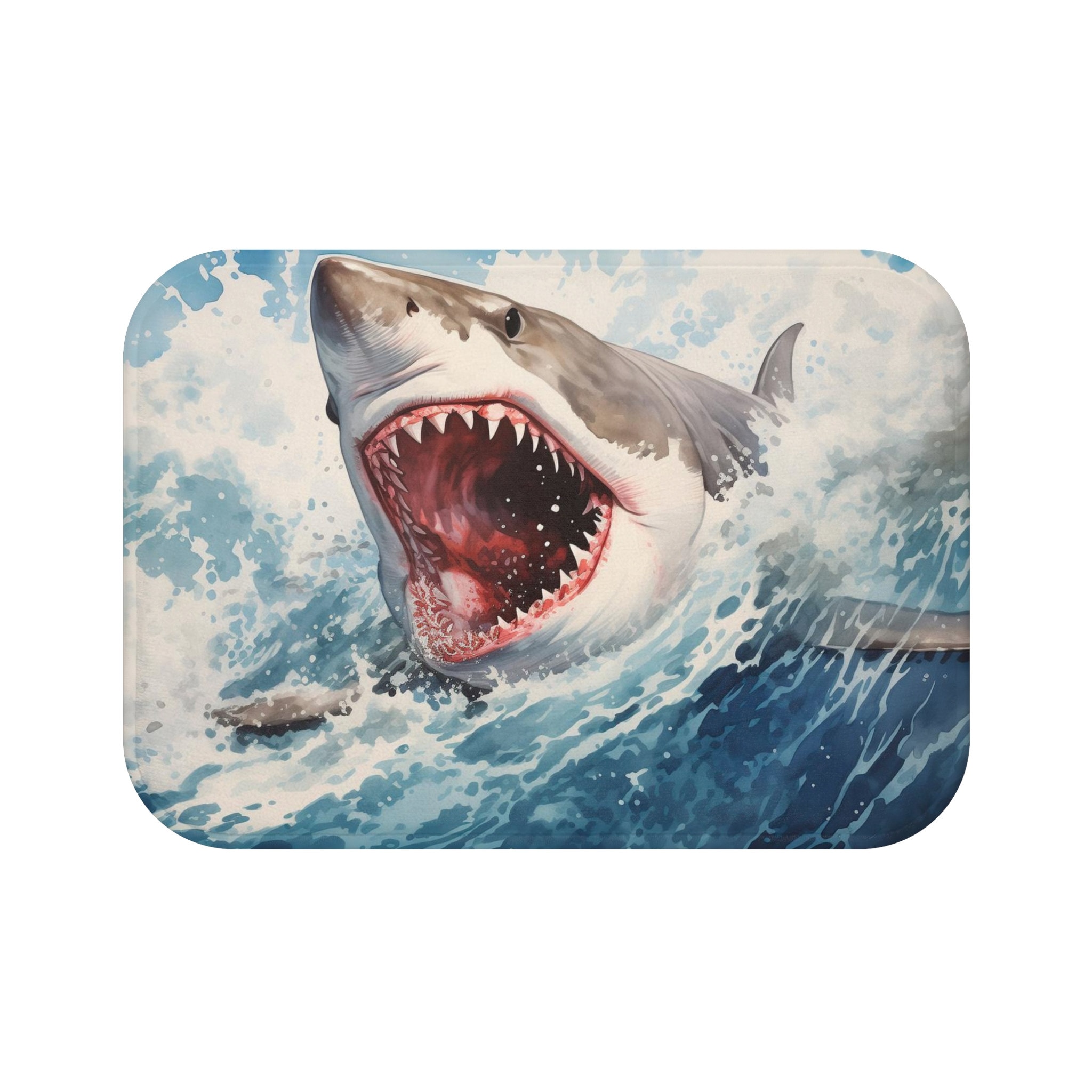 MEGALODON BATH MAT Shark Lover Microfiber Bath Mat Great White Shark ...