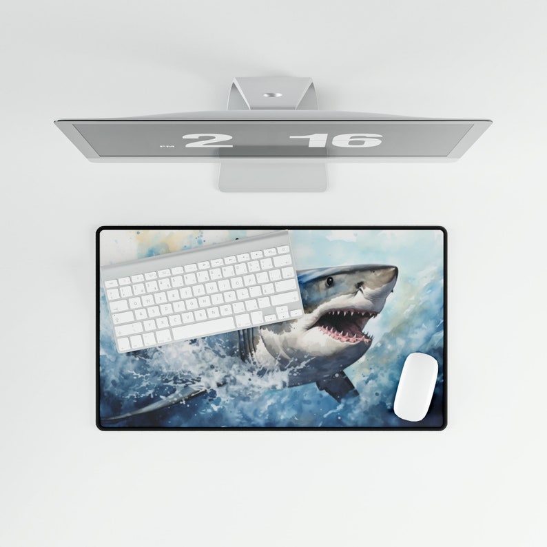 SHARK DESK MAT Magalodon Mouse Pad Large Mouse Mat Shark Lover Desk Pad ...