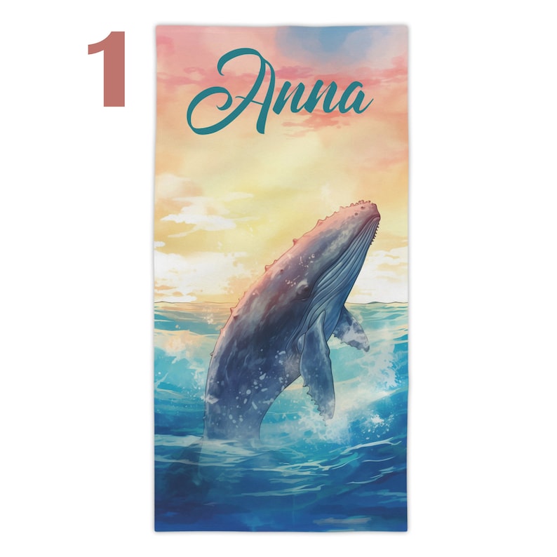 PERSONALISED BEACH TOWEL Whale Beach Towel Personalised Towel - Etsy ...