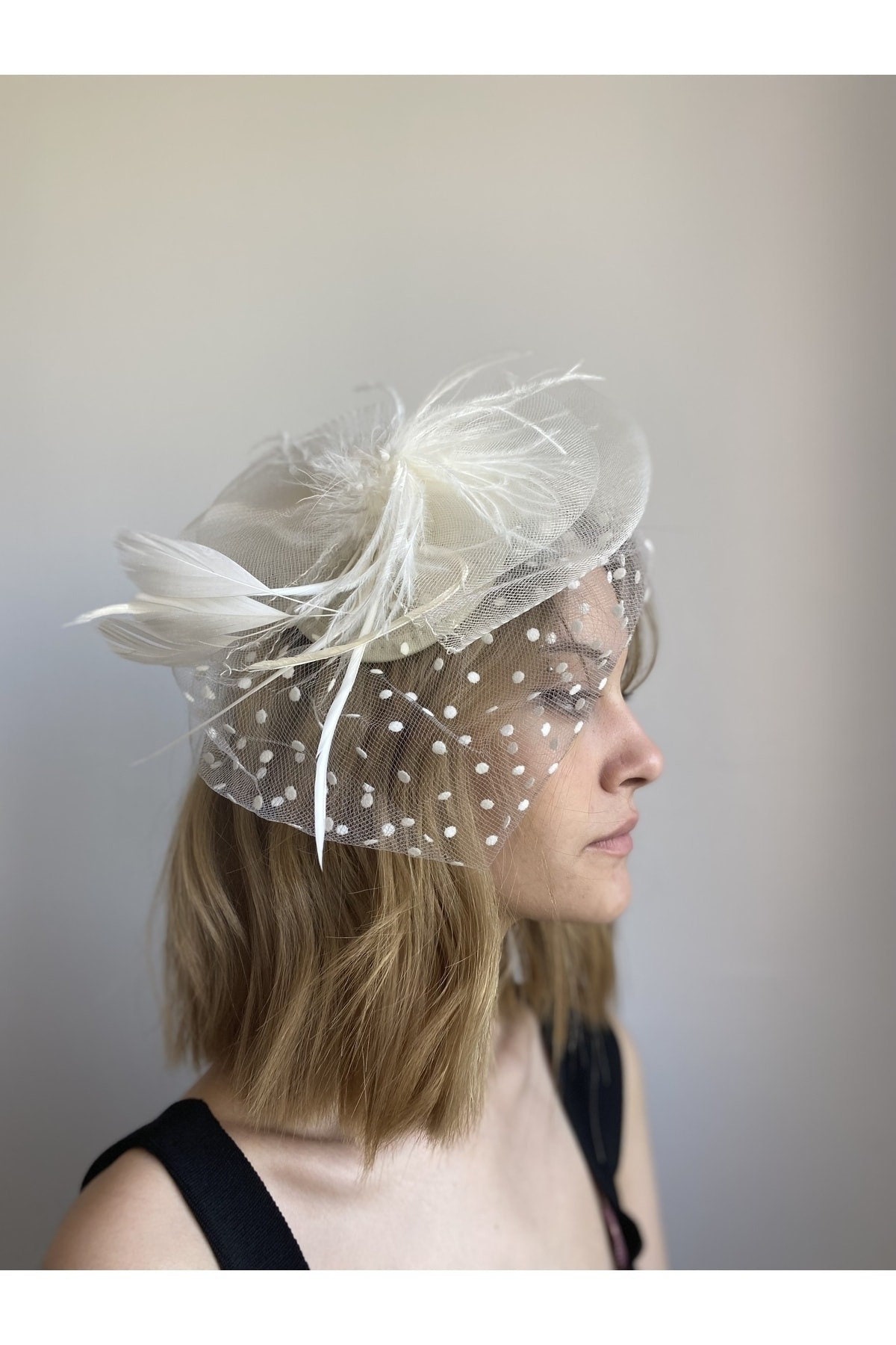 Cream Feathers Bridal Fascinator, Cocktail Wedding Hat, Tea Party ...
