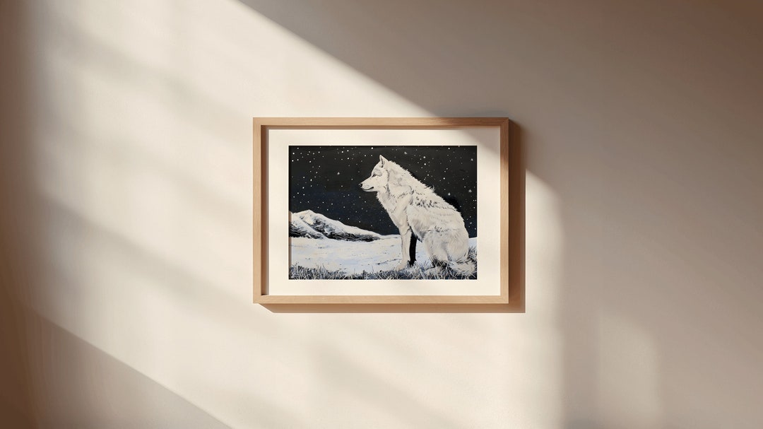 White Spirit Wolf, Wolf Painting, Wolf Wall Art, Grey Wolf, Wolf Canvas ...