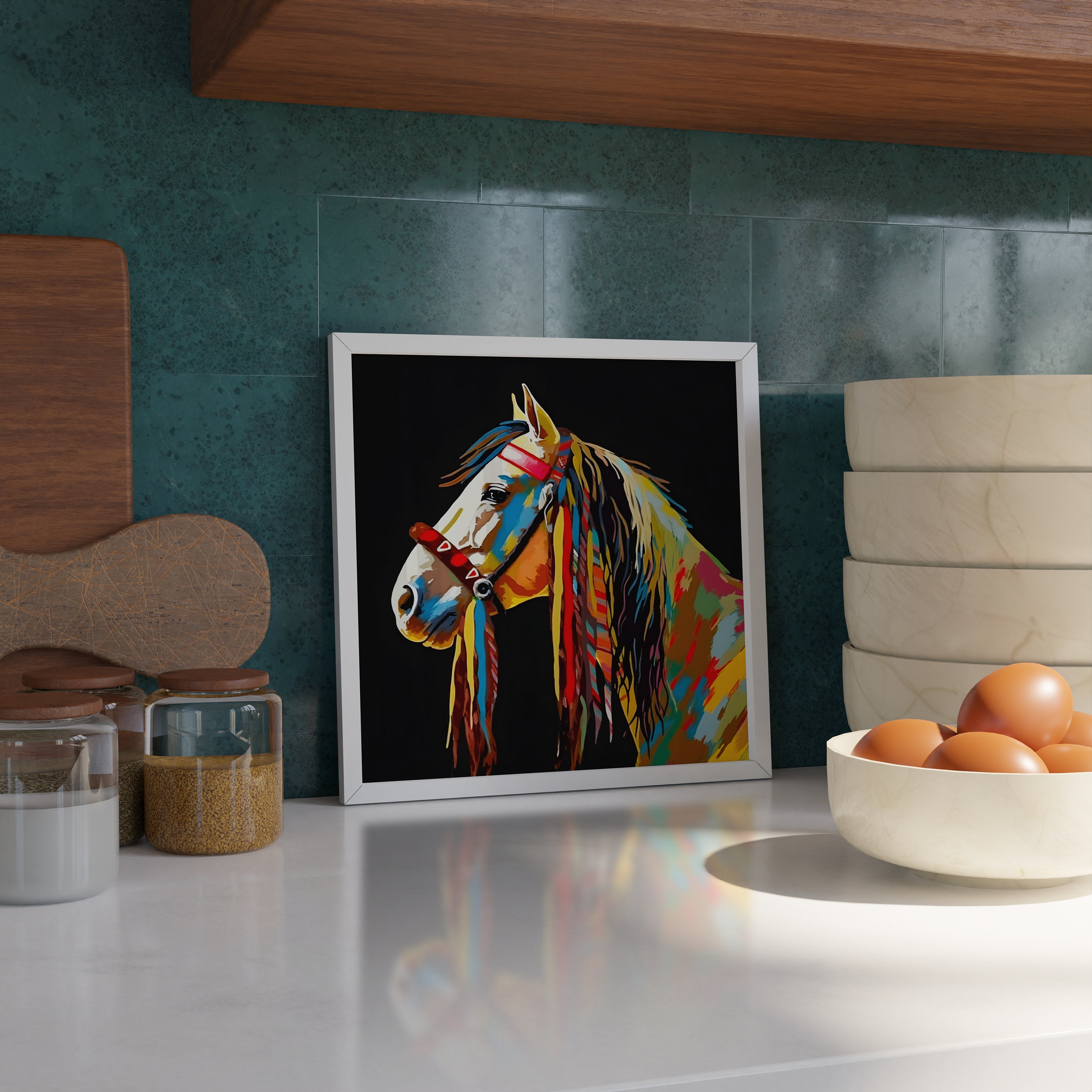 Comanche War Horse, Native American Wall Art, Native American Horse ...