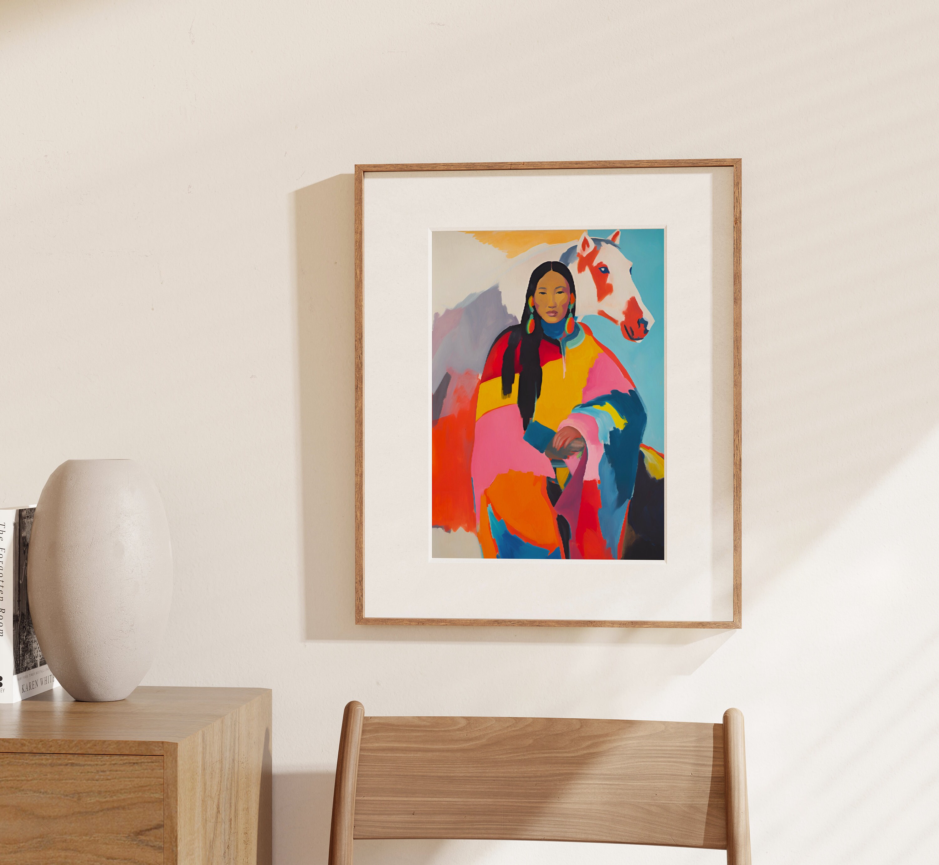 Comanche Woman, Native American Wall Art, Native American Horse Wall ...
