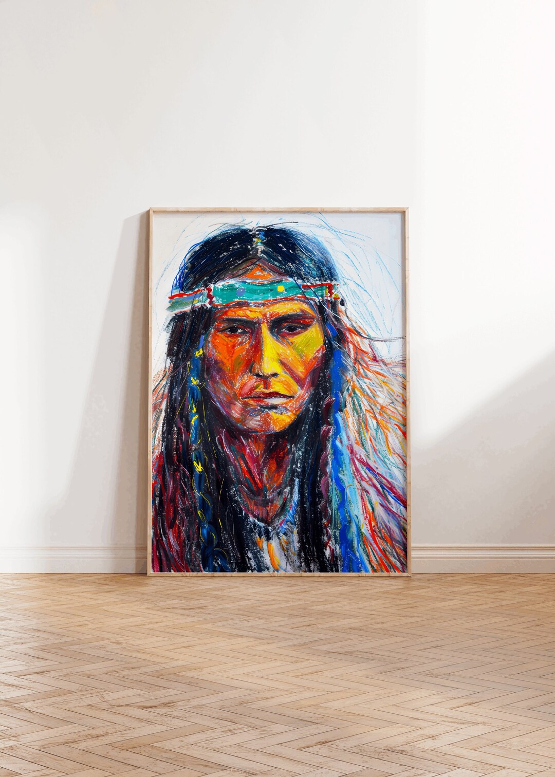 Native Indian Chief, Native Art Poster, Native Americans Decoration ...