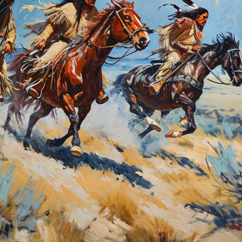 Comanche Raiders, Horse Riding Gifts, Equestrian Decor, Equestrian Art ...