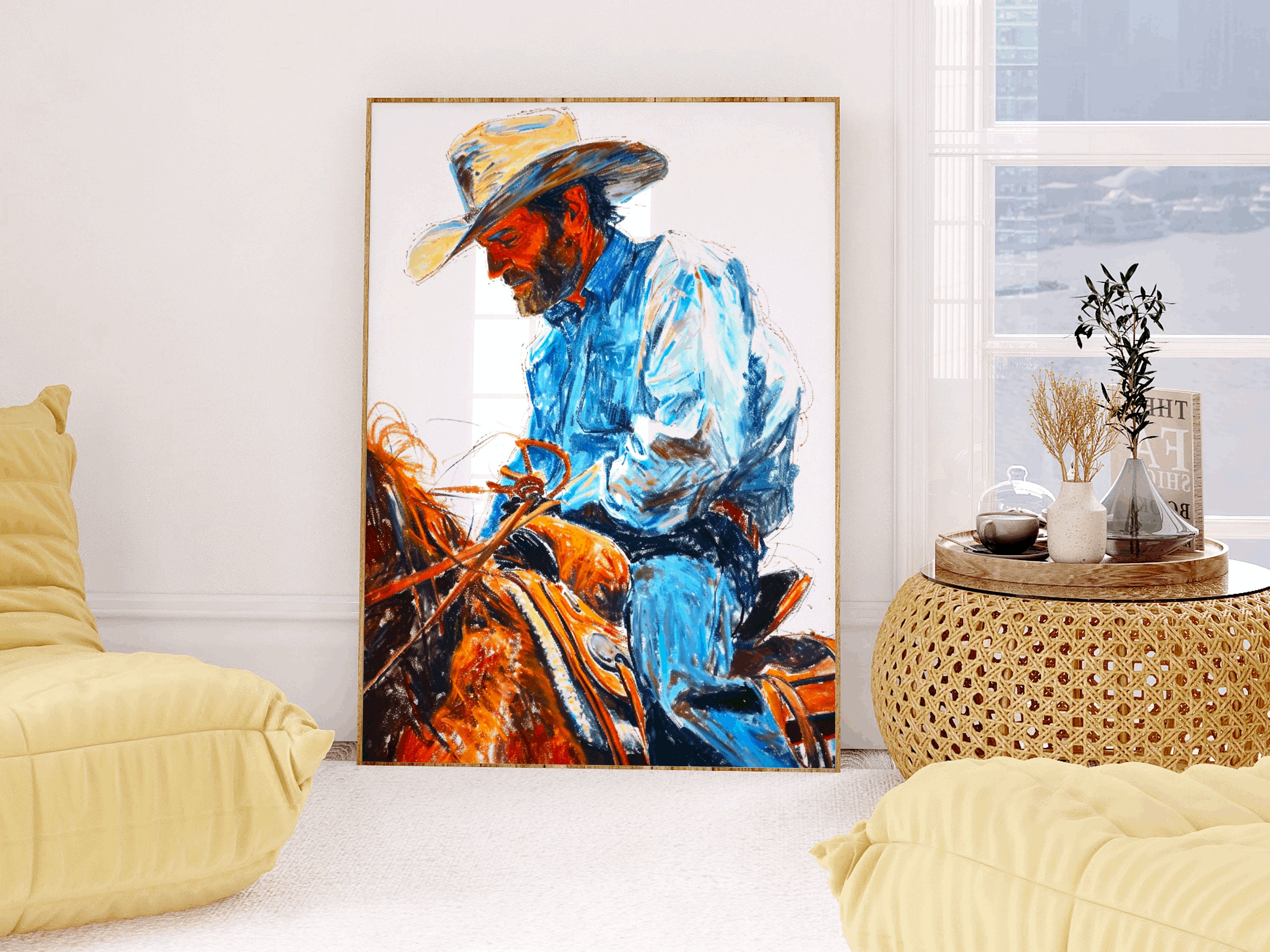 Western Cowboy, Wild West Wall Art, Arizona Poster, Phoenix Wall Art ...