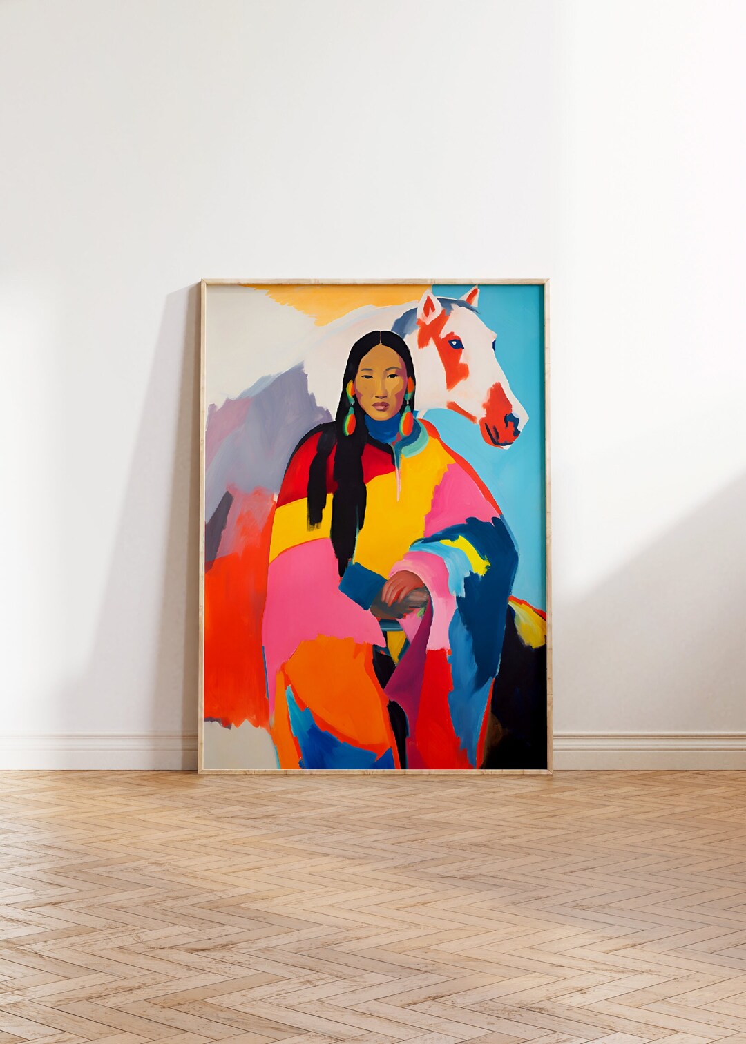 Comanche Woman, Native American Wall Art, Native American Horse Wall ...