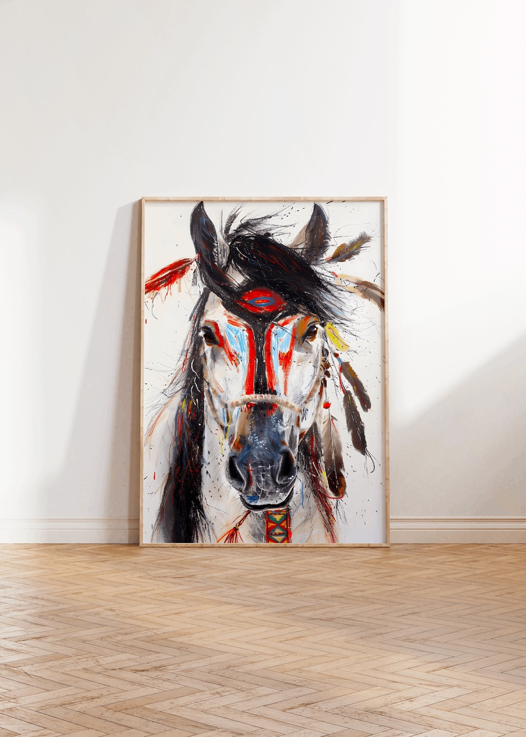 Native American White Horse Art, Native American Wall Art Native ...