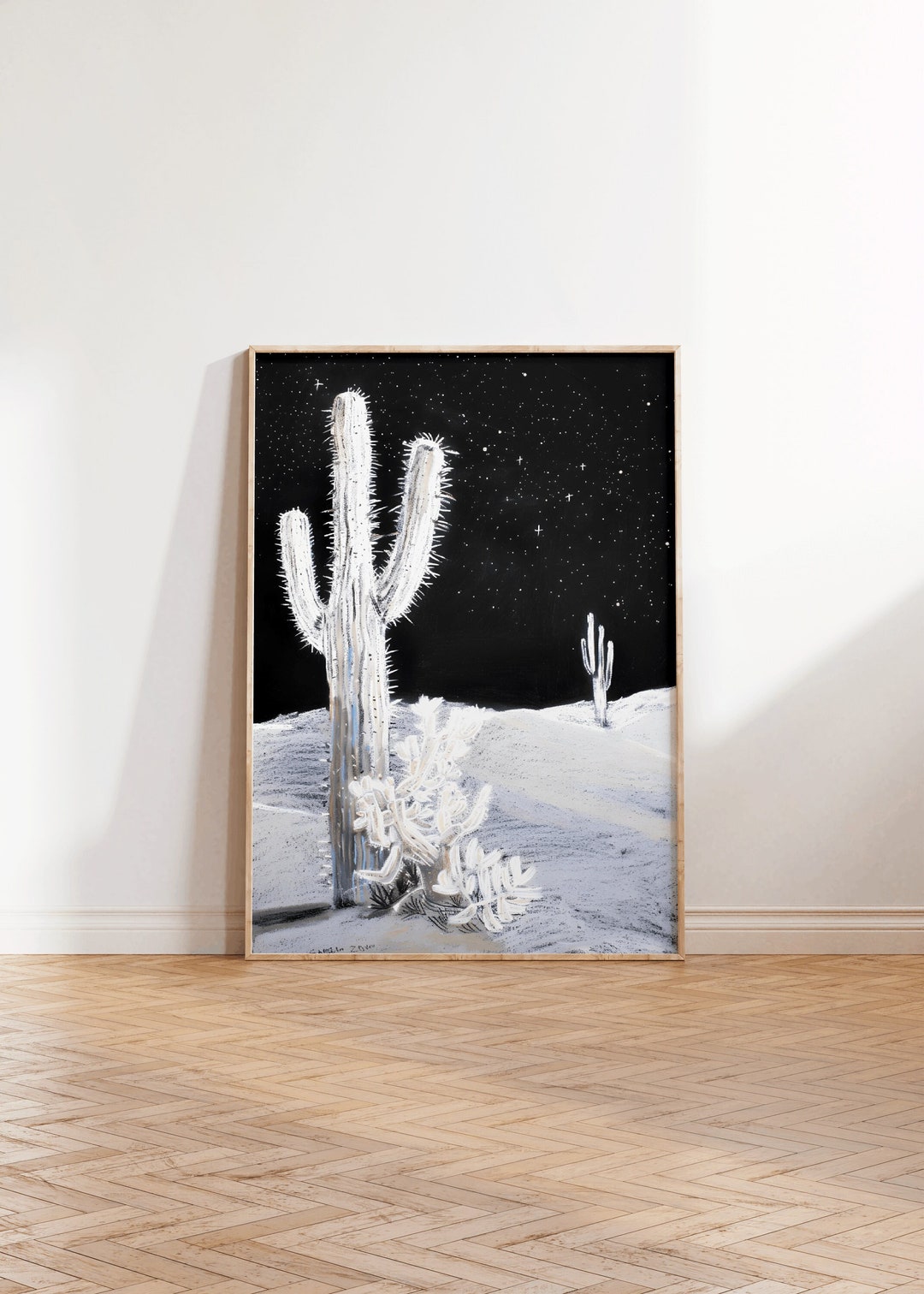 Saguaro Cactus Block Print Poster, Western Decor, Southwestern Wall Art ...