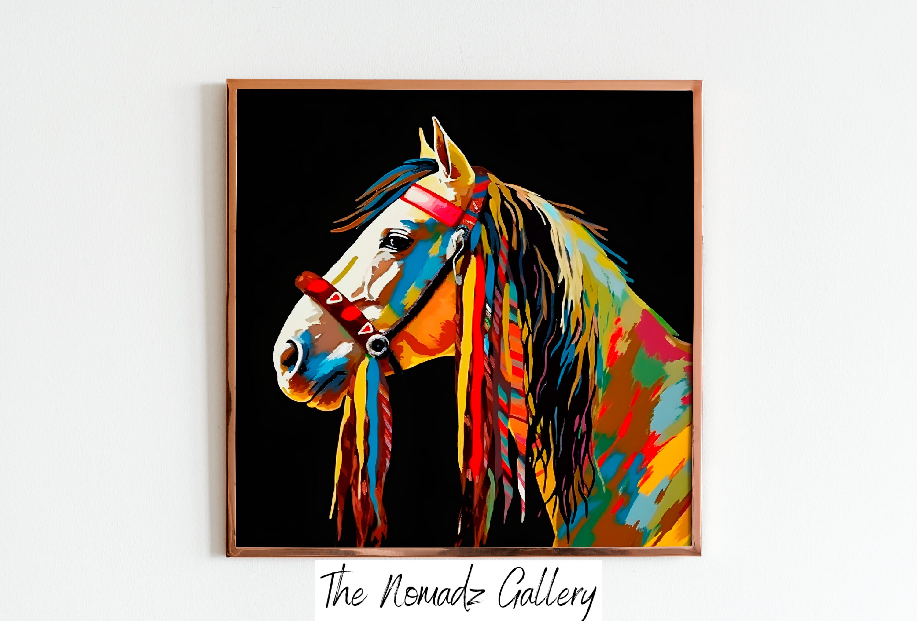 Comanche War Horse, Native American Wall Art, Native American Horse ...