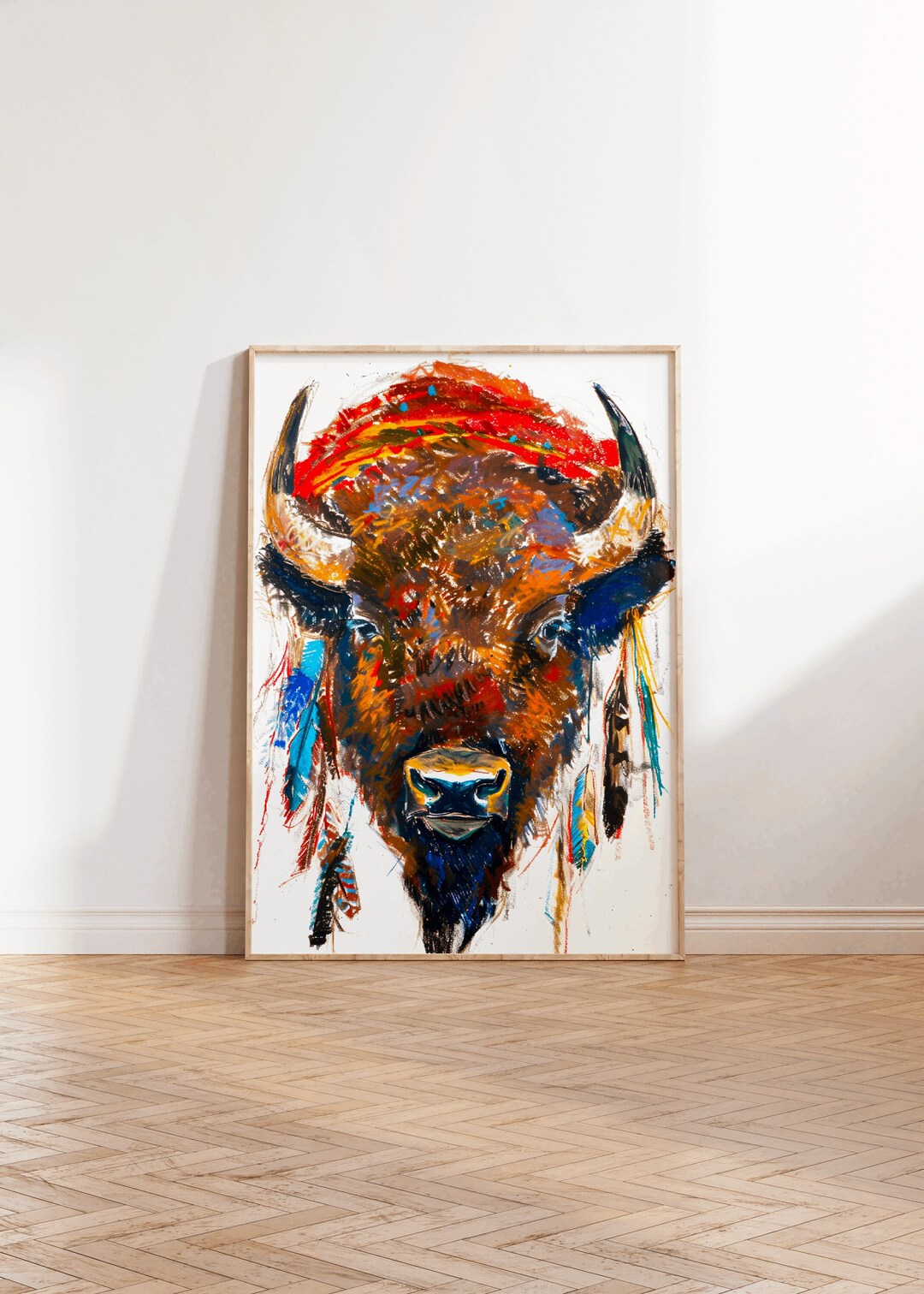 Native American Bison Buffalo Print, Bison Wall Art, Western Prints ...