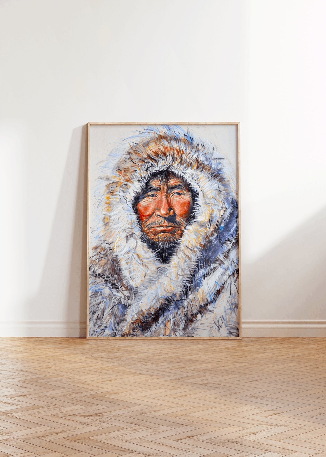 Inuit Man, Inuit Eskimo Art, Native American Art, Native American Wall ...