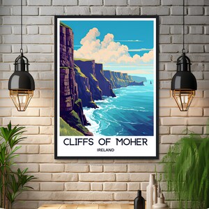 Cliffs of Moher Travel Poster Cliffs of Moher Travel Print Cliffs of ...
