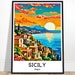 Sicily Travel Poster Sicily Travel Print Sicily Italy Travel Print ...