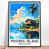 Moorea Island Travel Print Moorea Island Poster French Polynesia Art ...