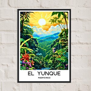 El Yunque Rainforest Travel Print El Yunque Poster Caribbean Art Print ...