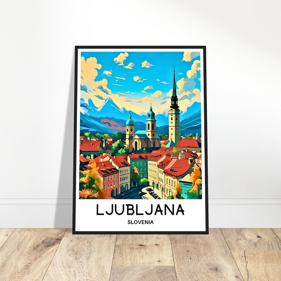 Ljubljana Travel Print Ljubljana Poster Slovenian Art Print Slovenia ...