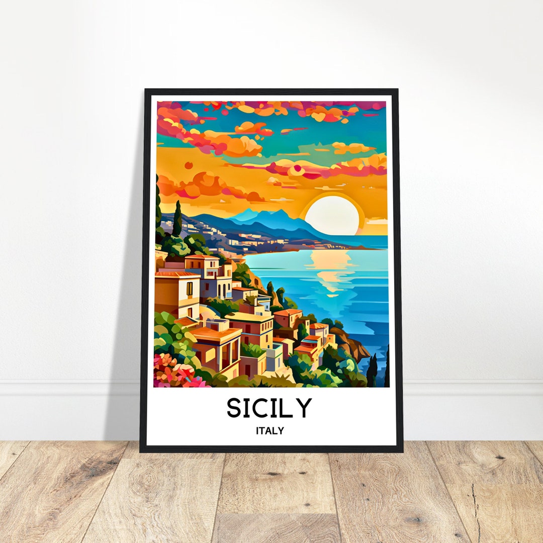 Sicily Travel Poster Sicily Travel Print Sicily Italy Travel Print ...