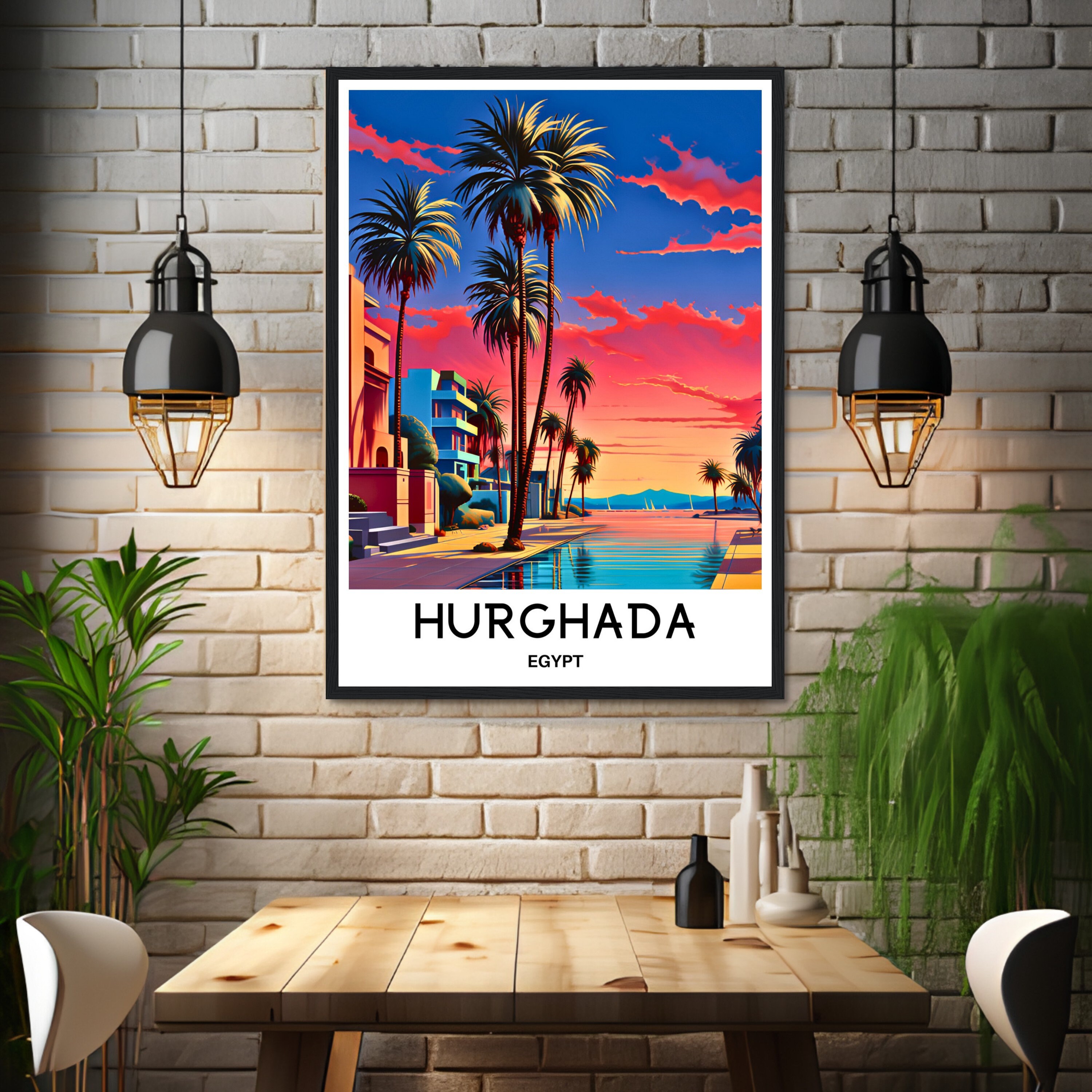 Hurghada Travel Print Hurghada Poster Ägyptischer Kunstdruck Ägypten ...