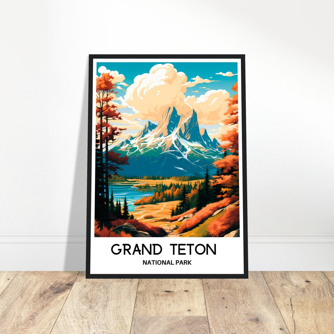 Grand Teton National Park Travel Print Grand Teton Poster American Art ...