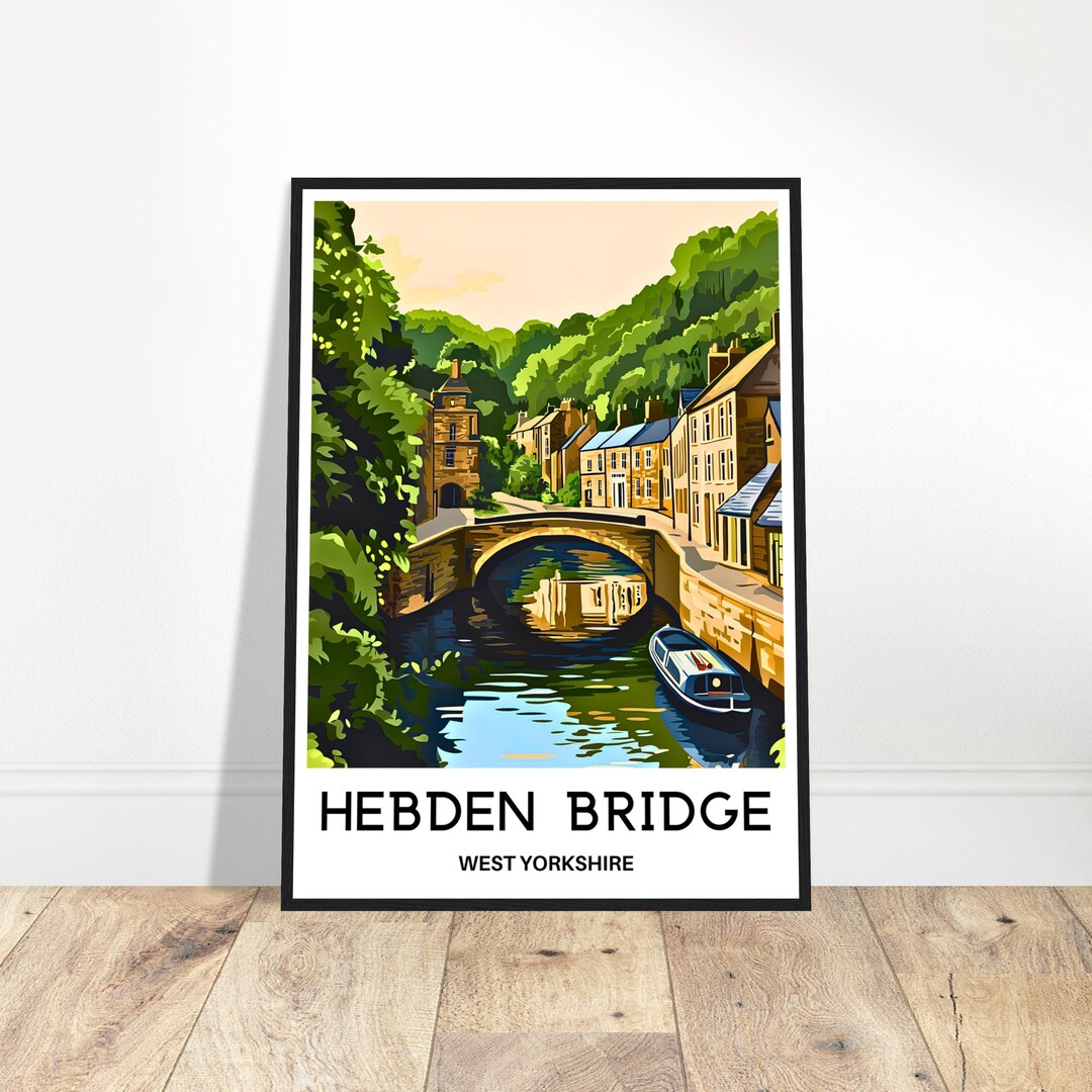 Hebden Bridge Travel Print Poster English Art Print England Lover Gift ...
