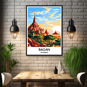 Bagan Travel Print Bagan Poster Myanmar Art Print Asia Lover Gift Wall ...
