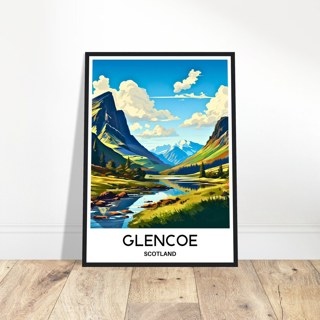 Glencoe Travel Poster Glencoe Travel Print Glencoe Scotland Print ...