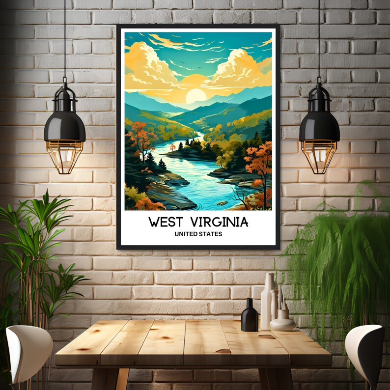 West Virginia Travel Print West Virginia Poster American Art Print ...