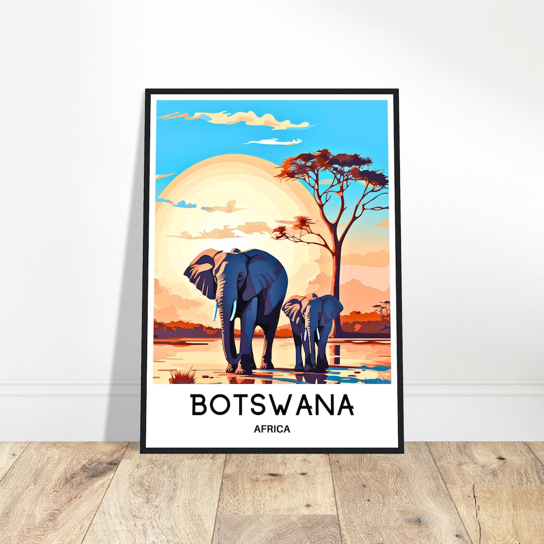 Botswana Travel Print Botswana Poster African Art Print Africa Lover ...